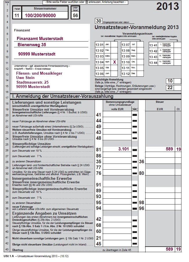 Welche Angaben beinhaltet eine USt-Voranmeldung? - Buchführen-lernen